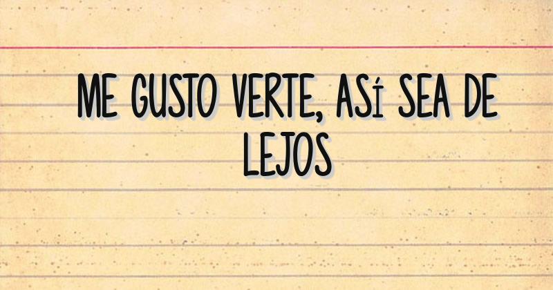Me gusto verte, así sea de lejos