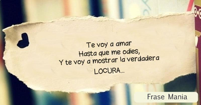 Te voy a amar Hasta que me odies, Y te voy a mostrar la verdadera LOCURA...